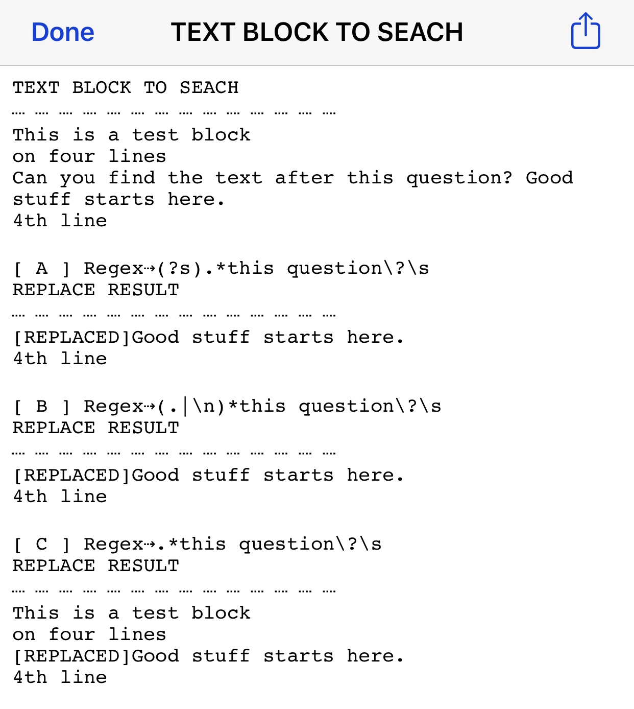 Regex To Match Or Replace Text Including Line Breaks In Shortcuts 